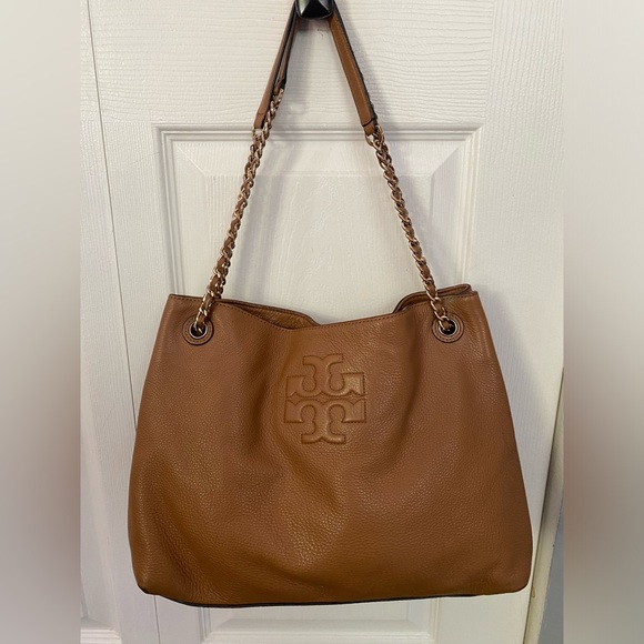 Tory Burch | Bags | Tory Burch Brown Thea Chain Shoulder Slouchy Tote Bag | Poshmark